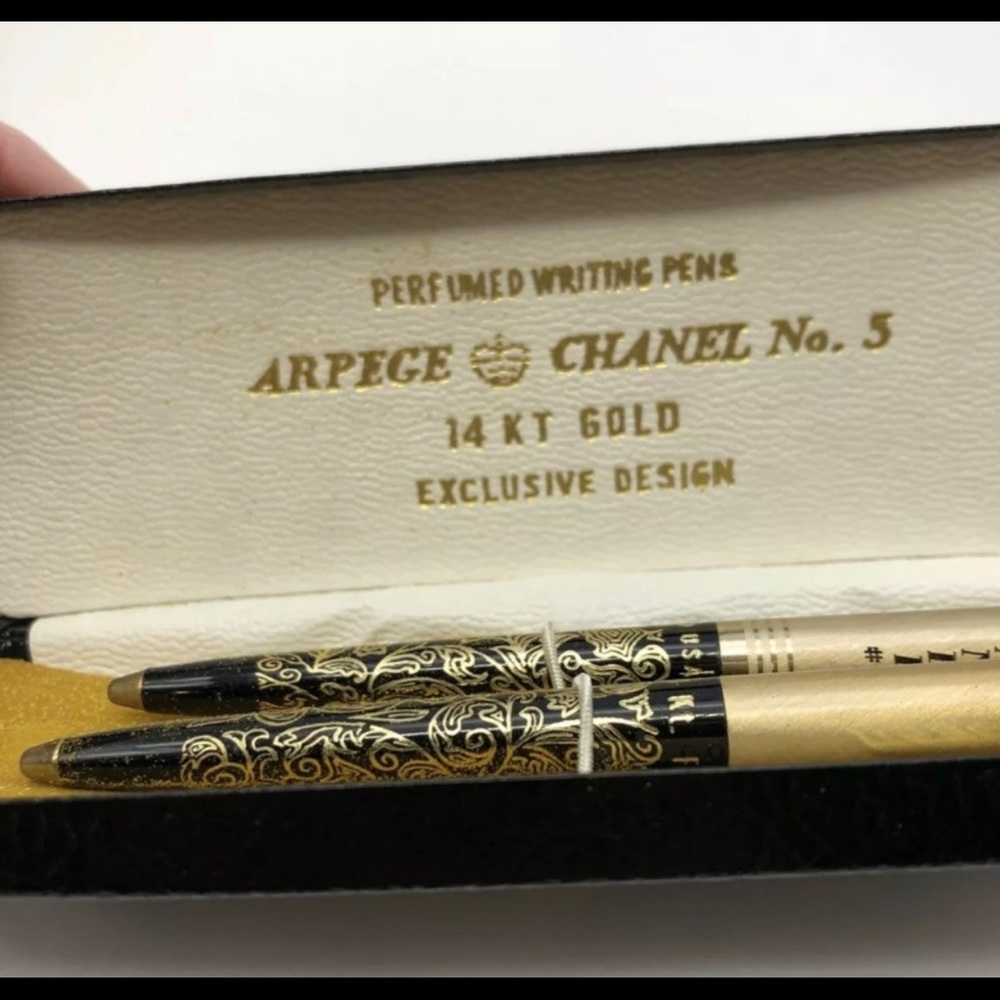 14k Chanel Gold Plate Vintage Perfumed Pens - Gem
